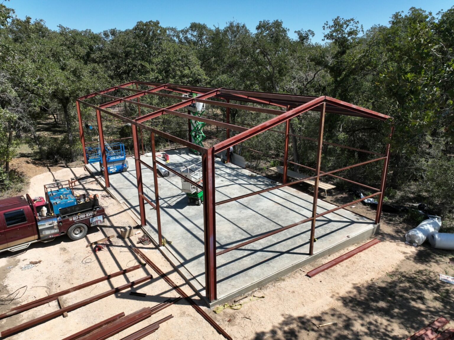 RMB3 - 30x60 Red Iron Metal Building | WolfSteel Buildings