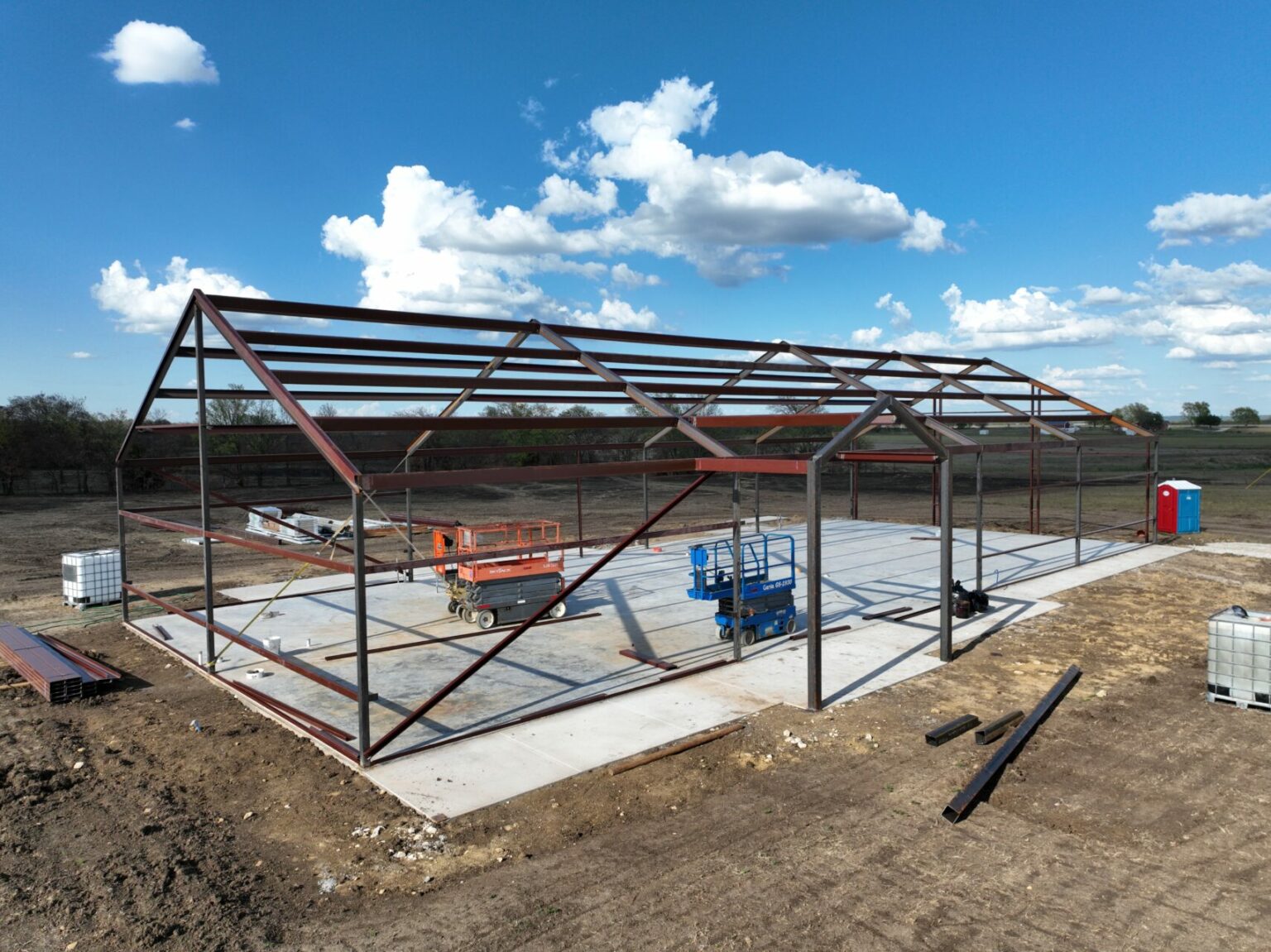 RMB6 - 40x80 Red Iron Metal Building | WolfSteel Buildings