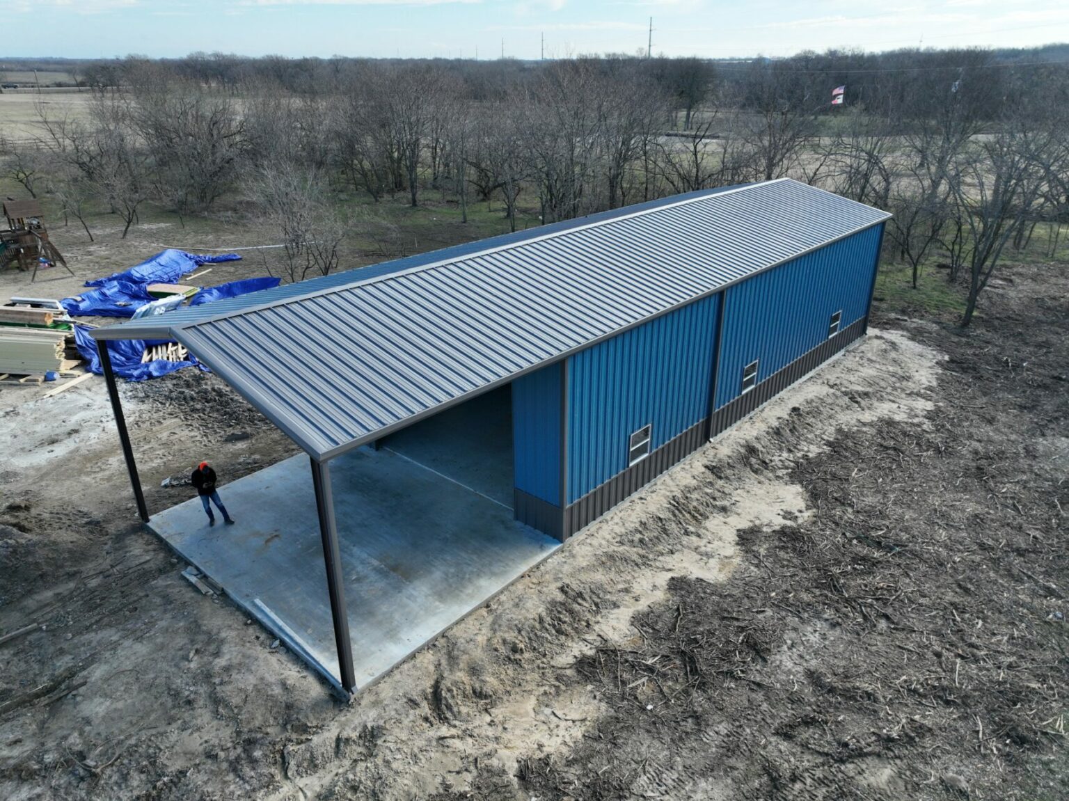 RMB4- 28x85 Red Iron Metal Building | WolfSteel Buildings