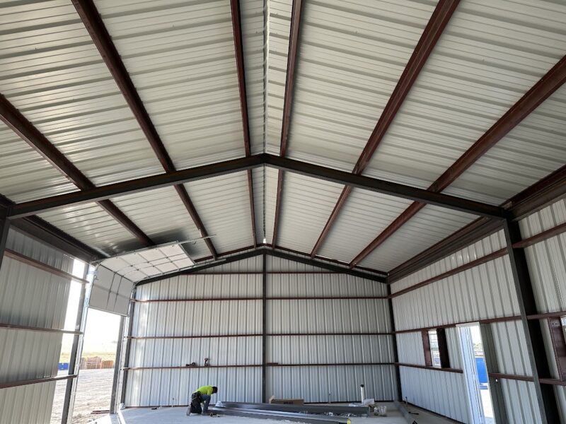 RMB12 - 30x50 Engineered Weld Up Red Iron Metal Building | WolfSteel ...